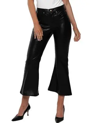 RUDES DENIM Faux Leather Capri Pants - Onyx