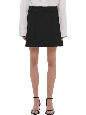 Helmut Lang Gab Wool Skirt - Black