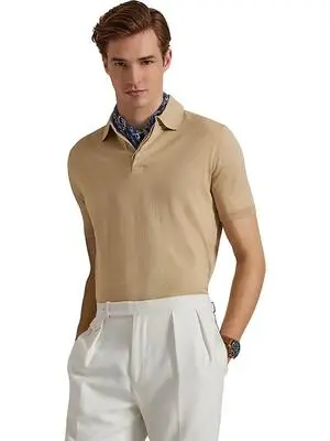 Polo Ralph Lauren Polo Ralph Lauren Short-Sleeve Knit Polo Sweater Tan