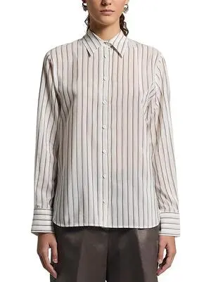 Peserico Striped Shirt - Brown Clay