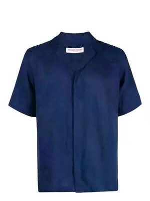 Orlebar Brown Maitan Notched-collar Linen Shirt - Blue