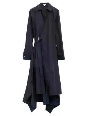 Loewe Layered Belted Midi Dress Blue