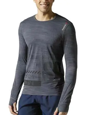 REEBOK Long-sleeve T-shirt With Thumb Slots - Grey