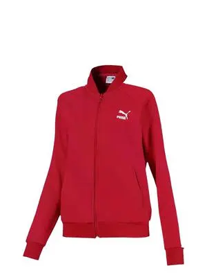 PUMA Striped Zip-Up Track Jacket Red