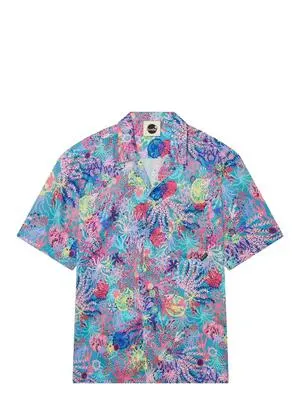 BOARDIES Coral Floral Shirt - Blue