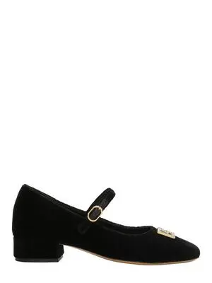 Dolce & Gabbana Velvet Mary Janes - Black