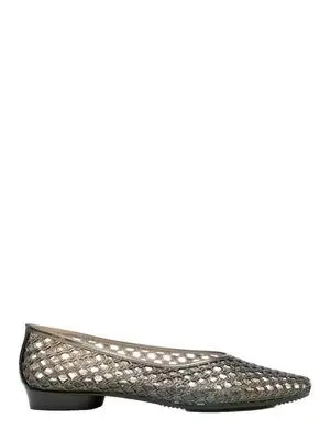 HEAVENLY JELLY Woven Ballet Flats - Black