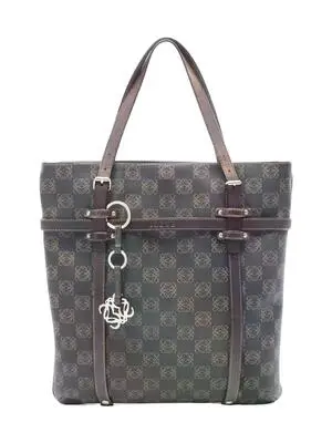 Loewe 2000s Anagram Leather Tote Bag - Brown