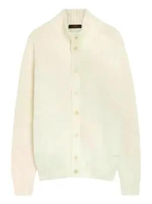 SLOWEAR Ribbed Cotton Cardigan - Neutrals