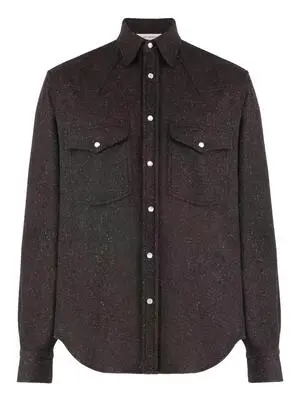 UMIT BENAN Speckled Shirt - Brown