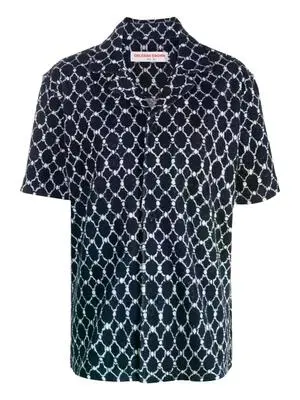 Orlebar Brown Howell Geo Short-sleeve Shirt - Blue