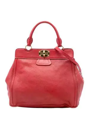 Miu Miu Nappa Leather Top Handle Satchel - Red