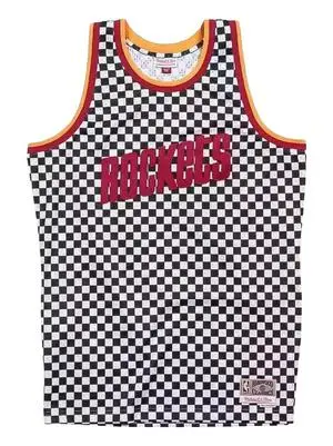 Mitchell & Ness Nba Houston Rockets Checked Jersey - Black
