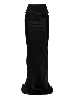 Rick Owens Maxi Ruched Skirt - Black
