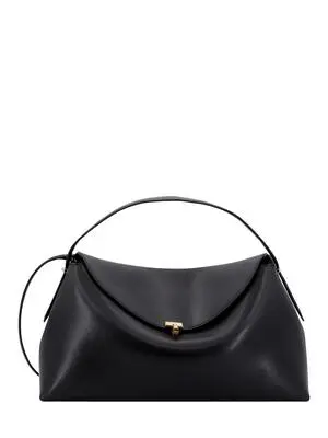 TOTEME T-lock Leather Shoulder Bag - Black