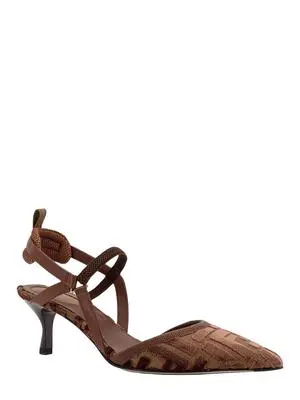 Fendi Colibrì Lite Ff Fabric Slingback - Brown