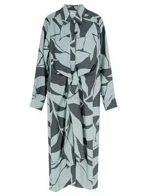 Max Mara Mxmrobinia Printed Silk Dress - Green