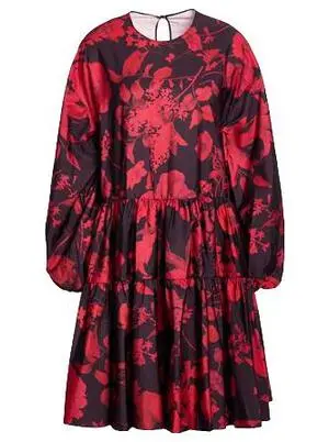 Valentino Garavani Mini Flared Floral-print Dress - Red