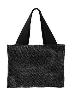 THE ROW Loretta Raffia Tote Bag - Black