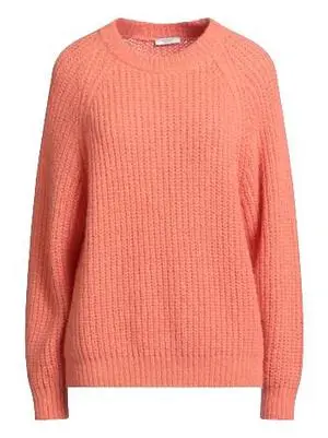 Peserico Crewneck Sweater In Baby Alpaca Wool Blend - Salmon Pink
