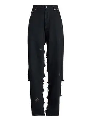 THE BIG WHITE BLUE Cotton Denim Baggy Jeans - Black