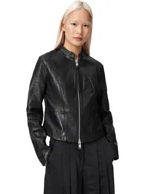 ALLSAINTS Sadler Leather Jacket - Black