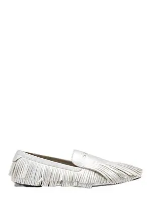 ALLSAINTS AllSaints Metallic Fringe Loafers Silver Shine