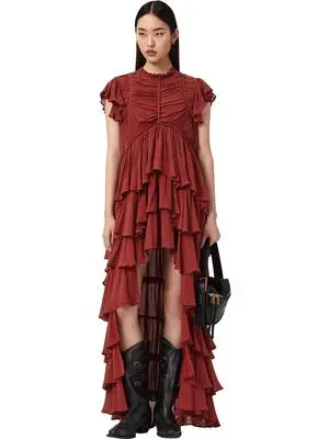 ALLSAINTS Shaela Ruffled Maxi Dress