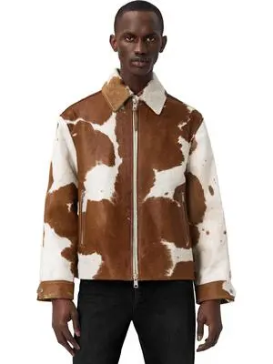 ALLSAINTS Garrison Oversized Cow Print Jacket
