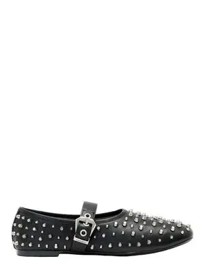 ALLSAINTS Sabine Leather Studded Mary Jane Flats - Black