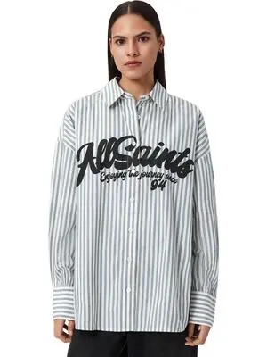 ALLSAINTS Adrianne Relaxed Striped Shirt - Blue/white