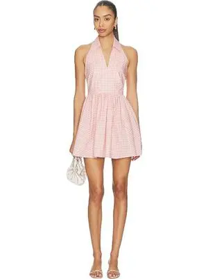 Caroline Constas Aya Halter Mini Dress - Peony Pink
