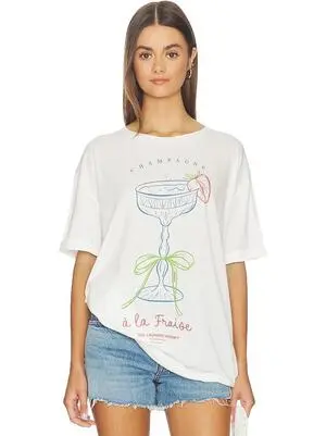 THE LAUNDRY ROOM Strawberry Champagne Oversized Tee - White