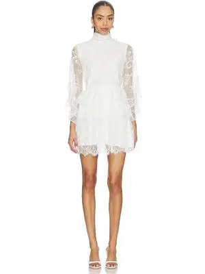 Bardot Norah Ruffle Lace Mini Dress - Orchid White