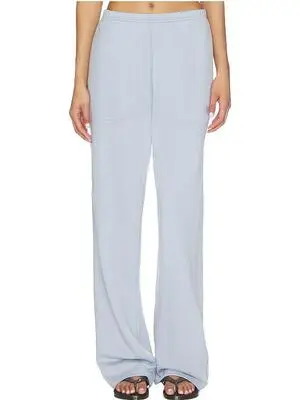 Lunya Silksweats Lightweight Reversible Straight Leg Pant - Welkin Blue