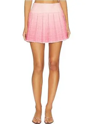 Alice + Olivia Emilie Frayed Mini Skirt - Ascendant Ombre English Rose