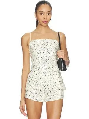 AEXAE Linen Strap Top - Polka Dot
