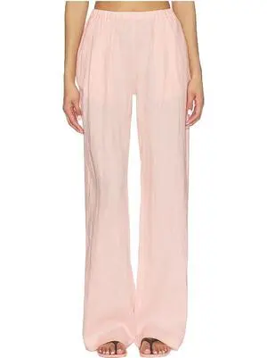 AEXAE Linen Low Waist Day Pant - Soft Pink