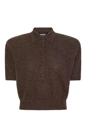 ROTATE BY BIRGER CHRISTENSEN Button-Up Polo Top Brown