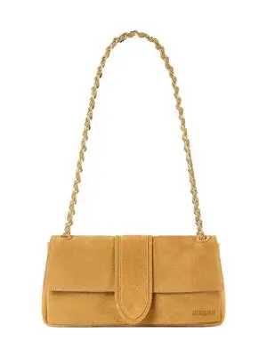Jacquemus Jacquemus Soft Suede Shoulder Bag With Metal Chain Brown