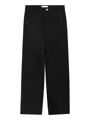 AMI Paris Wool Canvas Loose Fit Worker Trousers - Black