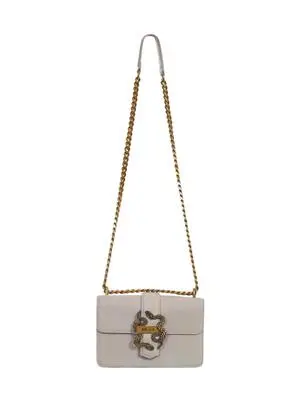 Just Cavalli Shoulder Bag With Snake Detail - Neutrals