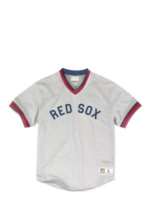 Mitchell & Ness Mlb Boston Red Sox V-neck Jersey - Grey
