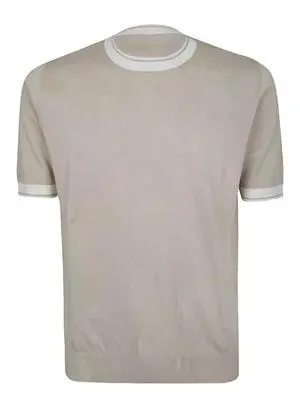 Eleventy Ribbed-design T-shirt - Neutrals