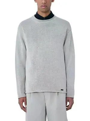 MOOS STUDIO Ribbed Knit Crewneck Sweater - Grey