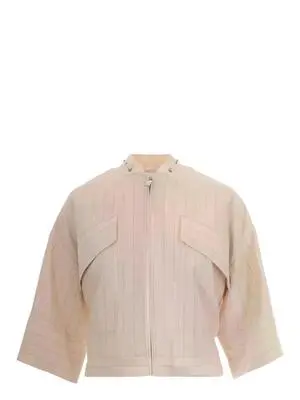 Liu Jo Striped Embellished Jacket - Neutrals