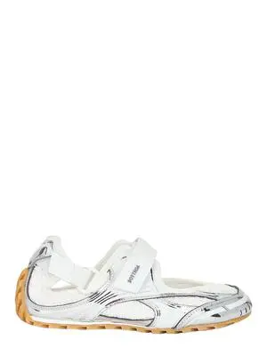 Bottega Veneta Orbit Flash Mary Jane Sneaker - Silver, White, & Optic White