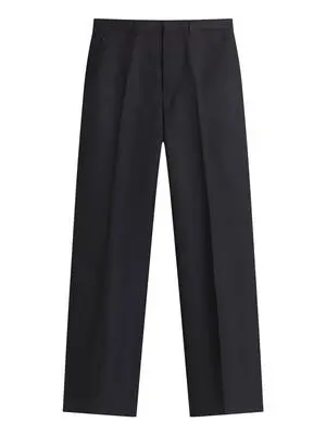 Dries Van Noten Pinstripe Worsted Wool Trousers - Navy