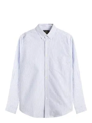 Portuguese Flannel Belavista Stripe Button Down Oxford Shirt - Blue Stripe