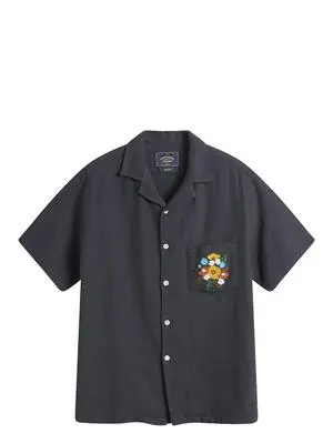 Portuguese Flannel Embroidered Pocket Vacation Shirt - Navy